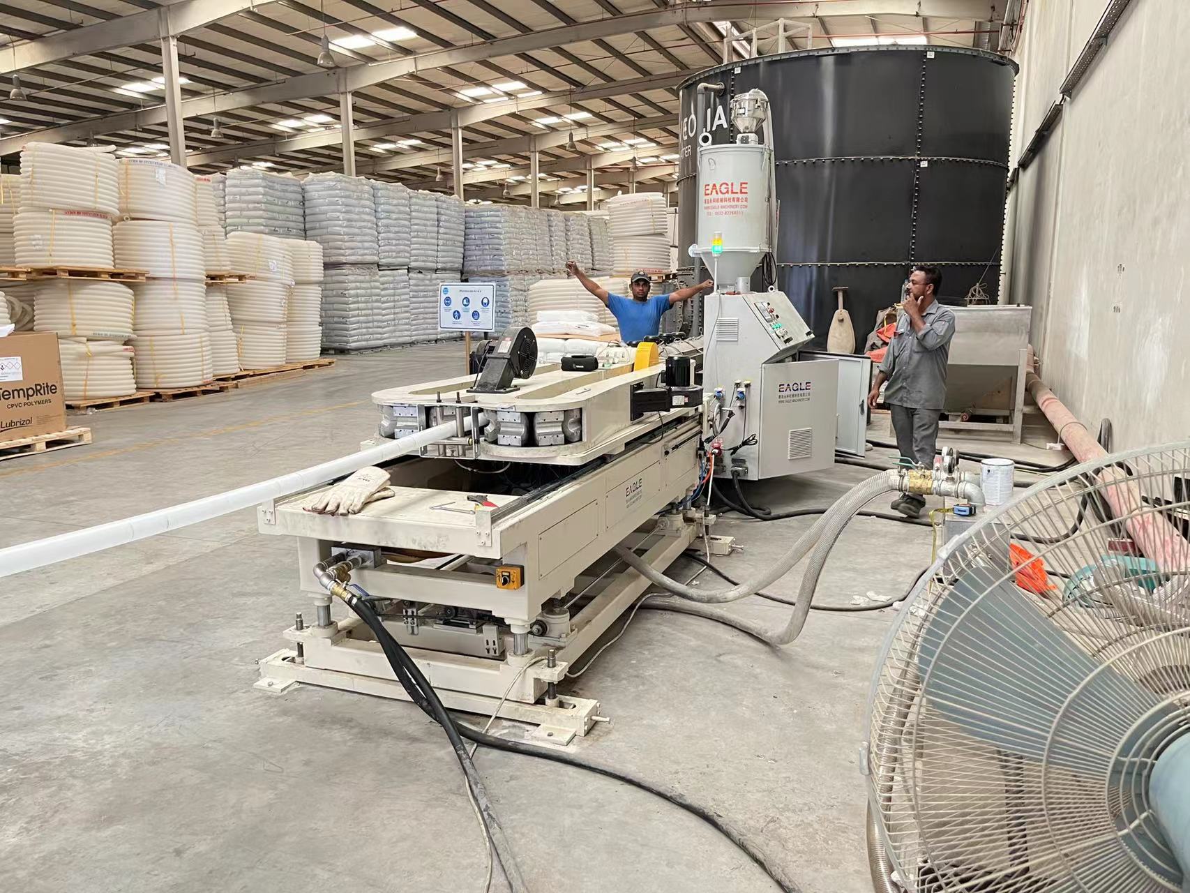 single wall corrugated pipe extrusion line in Saudi - Eagle Machinery Co